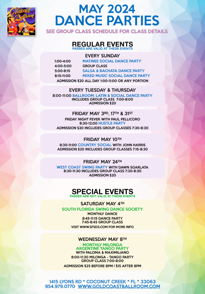 Goldcoast Ballroom & Event Center | Schedule This Month